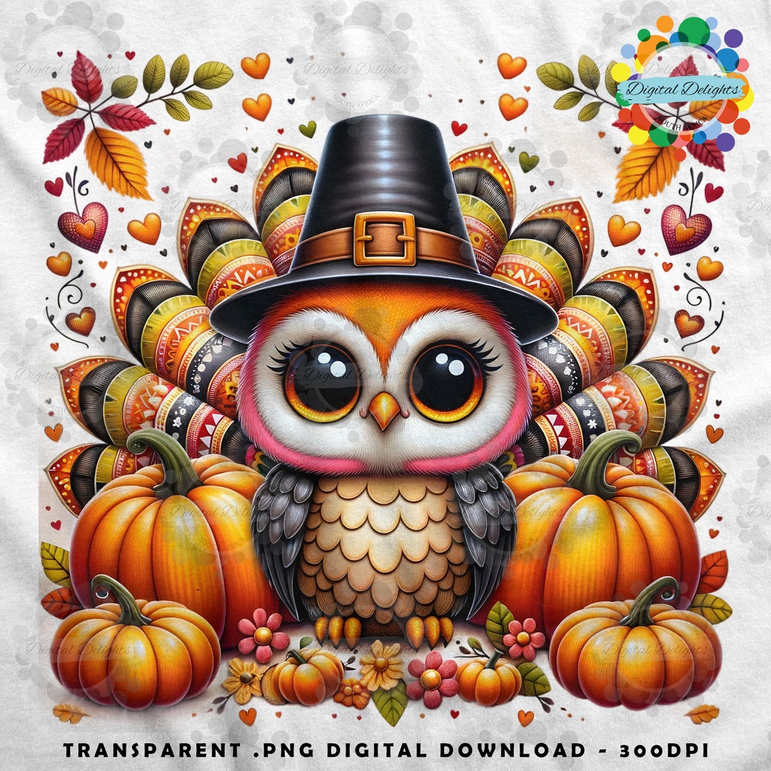 Adorable Owl Dressed up Like a Turkey Happy Thanksgiving - Etsy