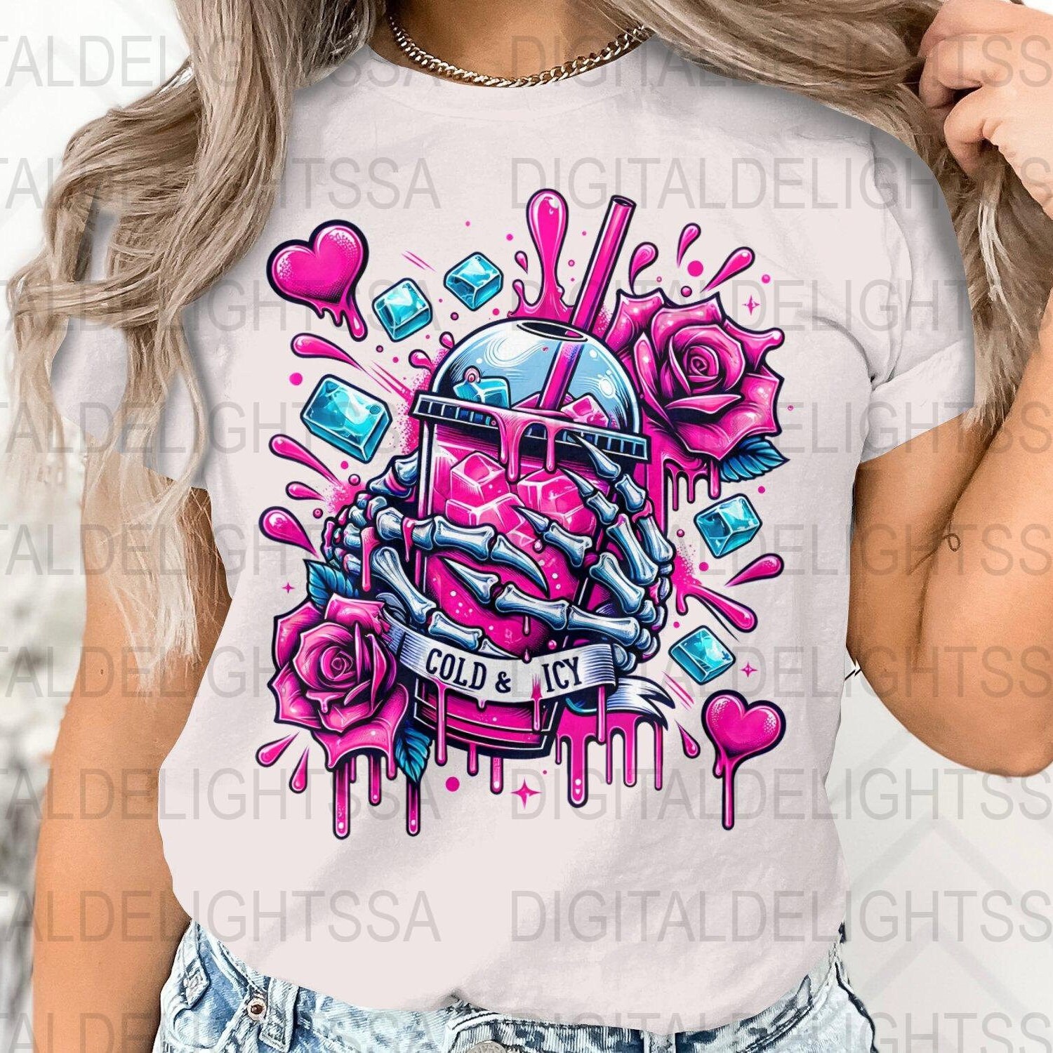 Anti Valentine Cold and Icy Vibrant Skull Ice Cream Instant Download - Etsy