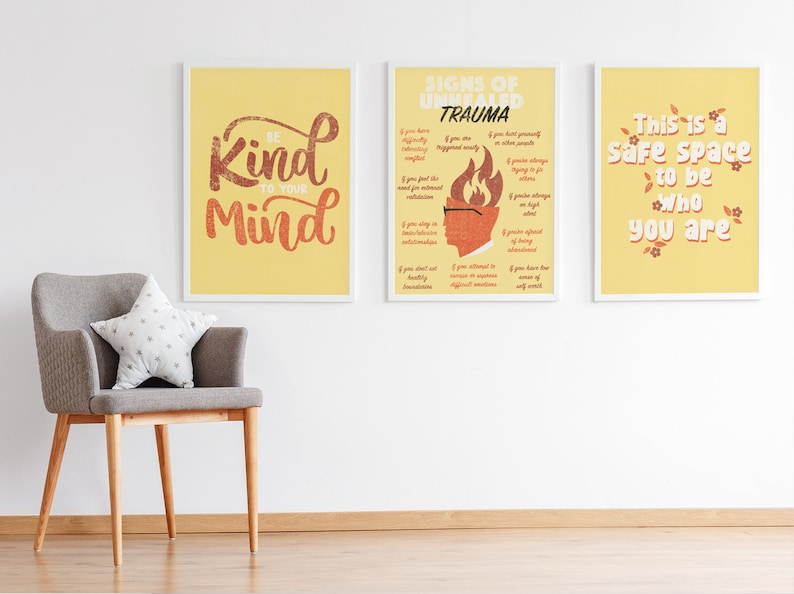 Signs of Unhealed Trauma, Printable, Poster, Mental Health, Therapy ...