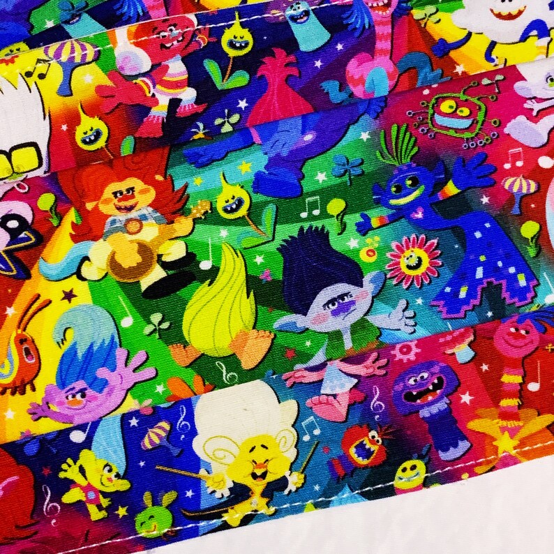 Handmade Cotton Face Mask/cover - Trolls World Tour INSPIRED - Etsy