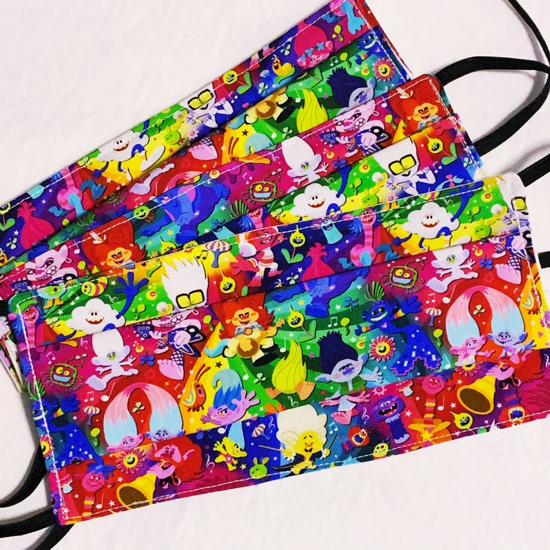 Handmade Cotton Face Mask/cover - Trolls World Tour INSPIRED - Etsy