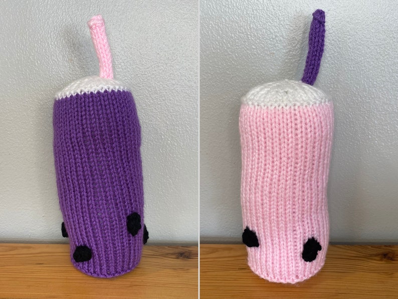 Boba Tea Knit Kit With Pattern Included Gift for Knitter, DIY Craft Kit ...