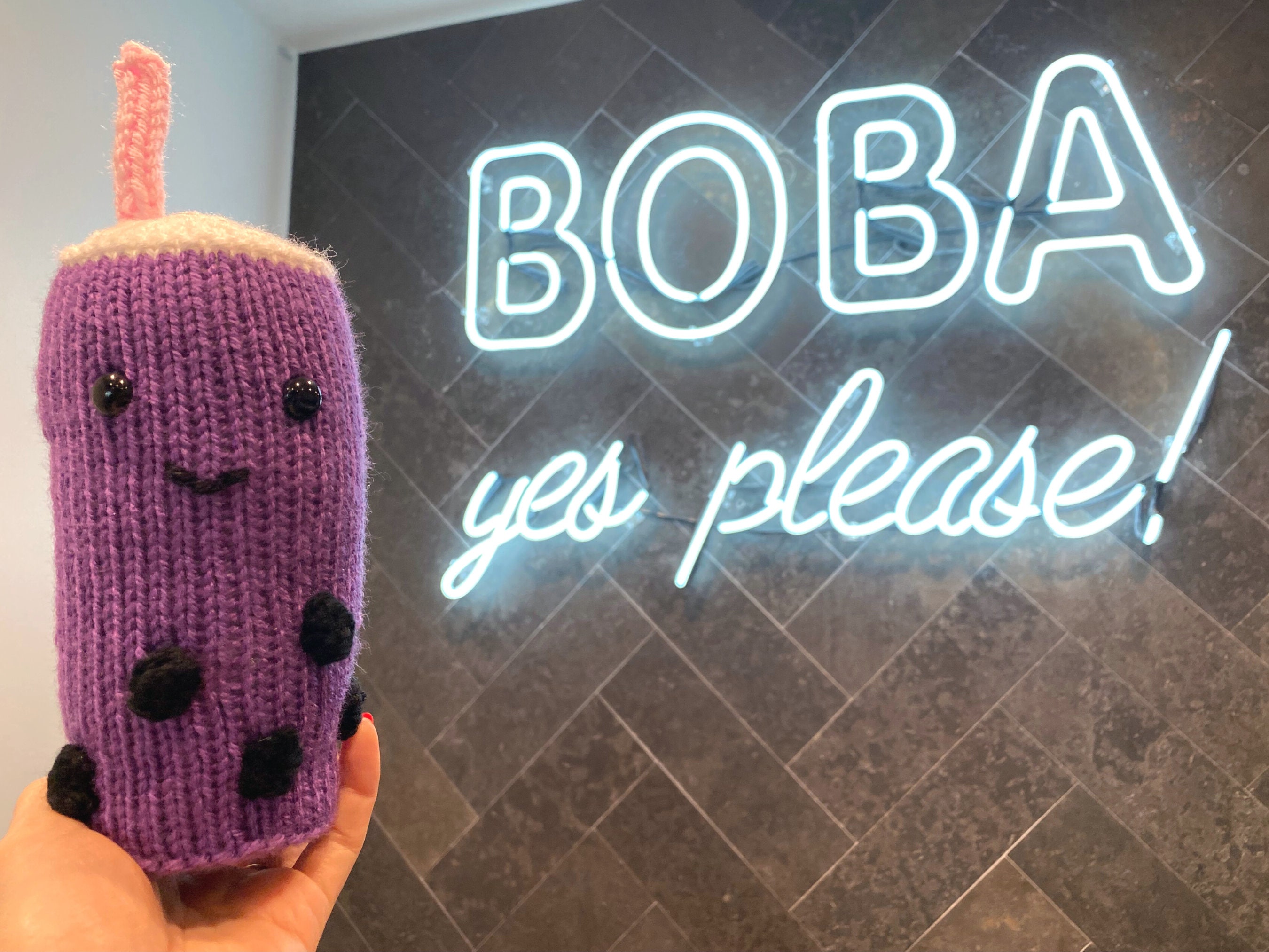 Boba Tea Knit Kit With Pattern Included - Gift for Knitter, DIY Craft ...