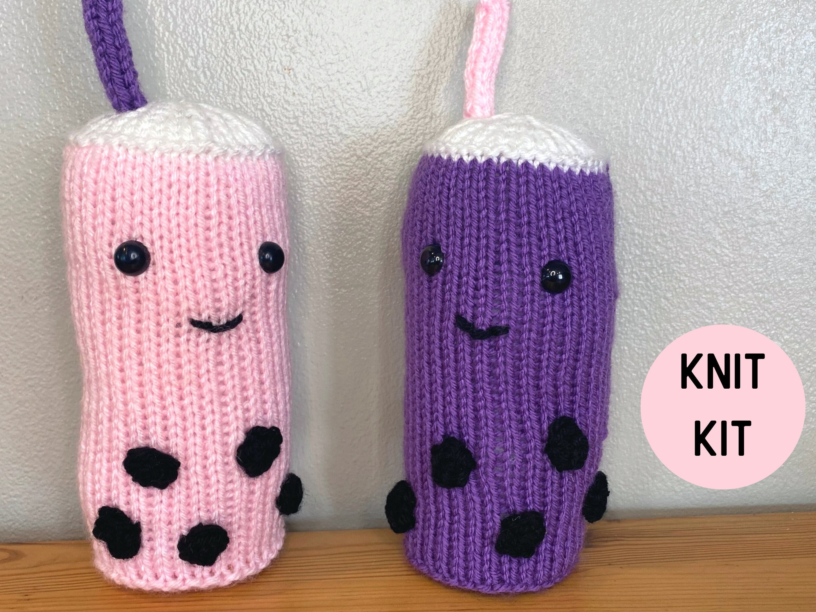Boba Tea Knit Kit With Pattern Included - Gift for Knitter, DIY Craft ...