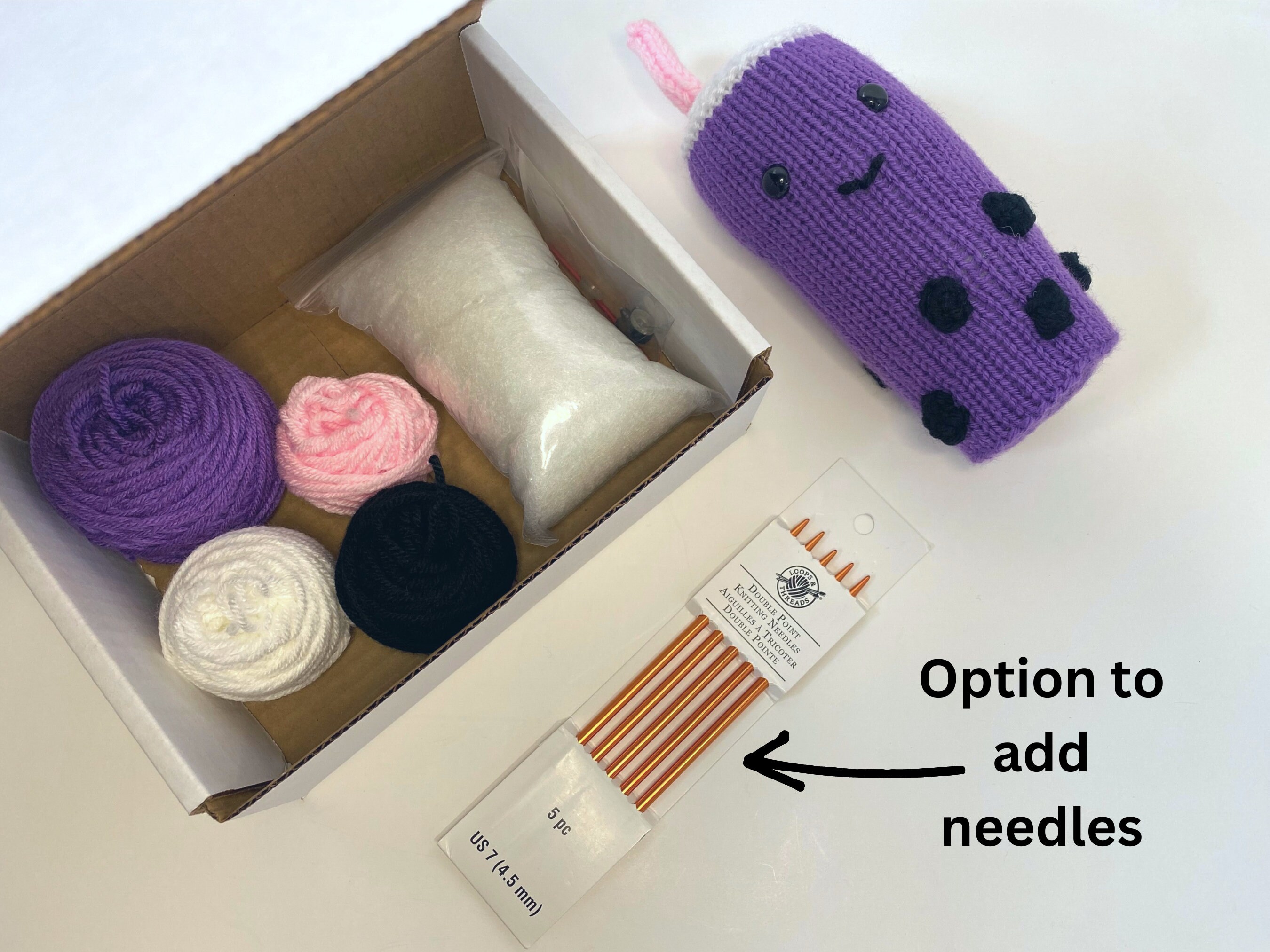 Boba Tea Knit Kit With Pattern Included - Gift for Knitter, DIY Craft ...