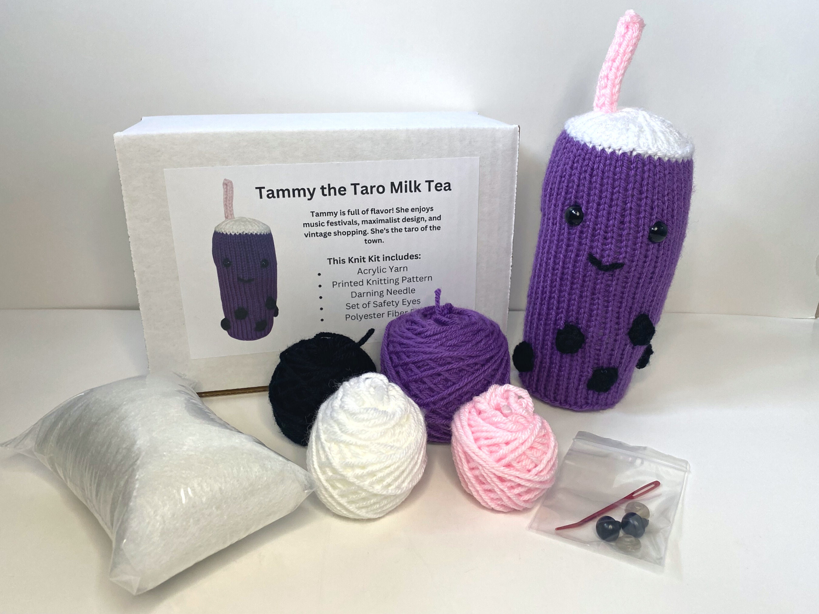 Boba Tea Knit Kit With Pattern Included - Gift for Knitter, DIY Craft ...
