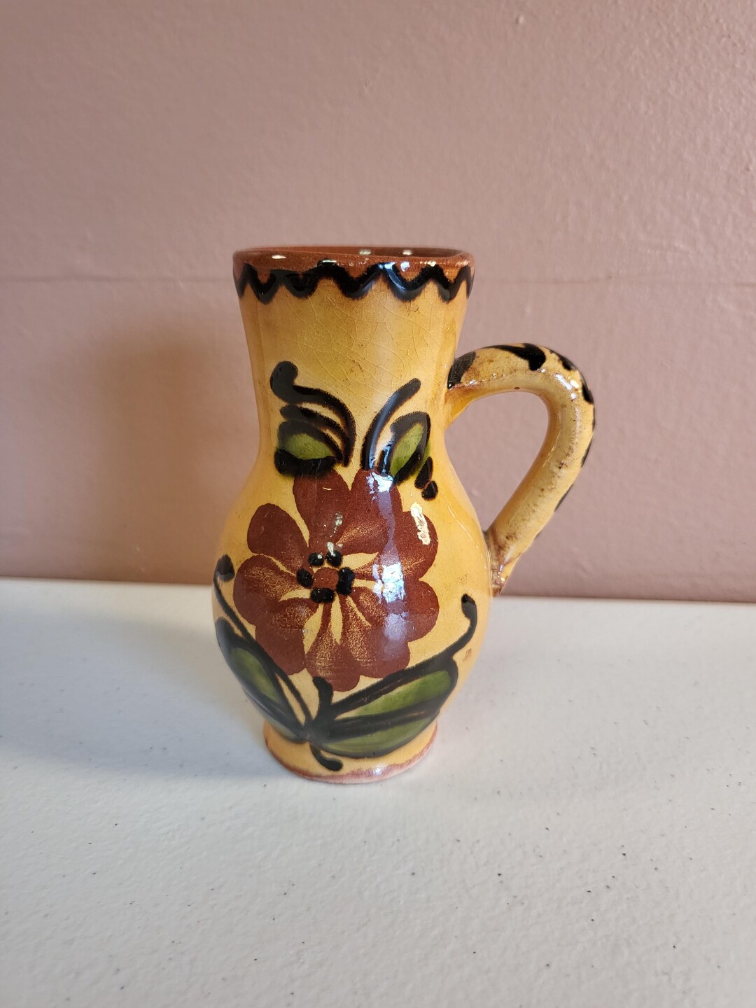 Vintage Yellow Glaze Pottery - Etsy