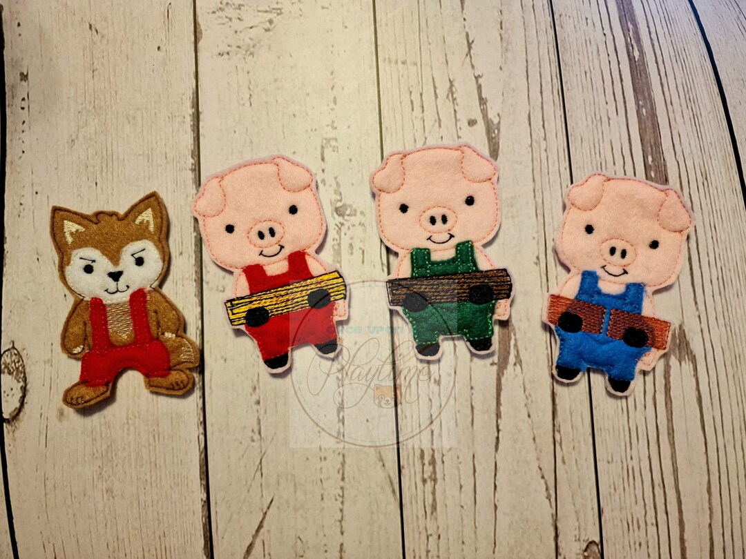3 Pigs Puppets, Traditional Tale, Machine Embroidery Design, Brother ...