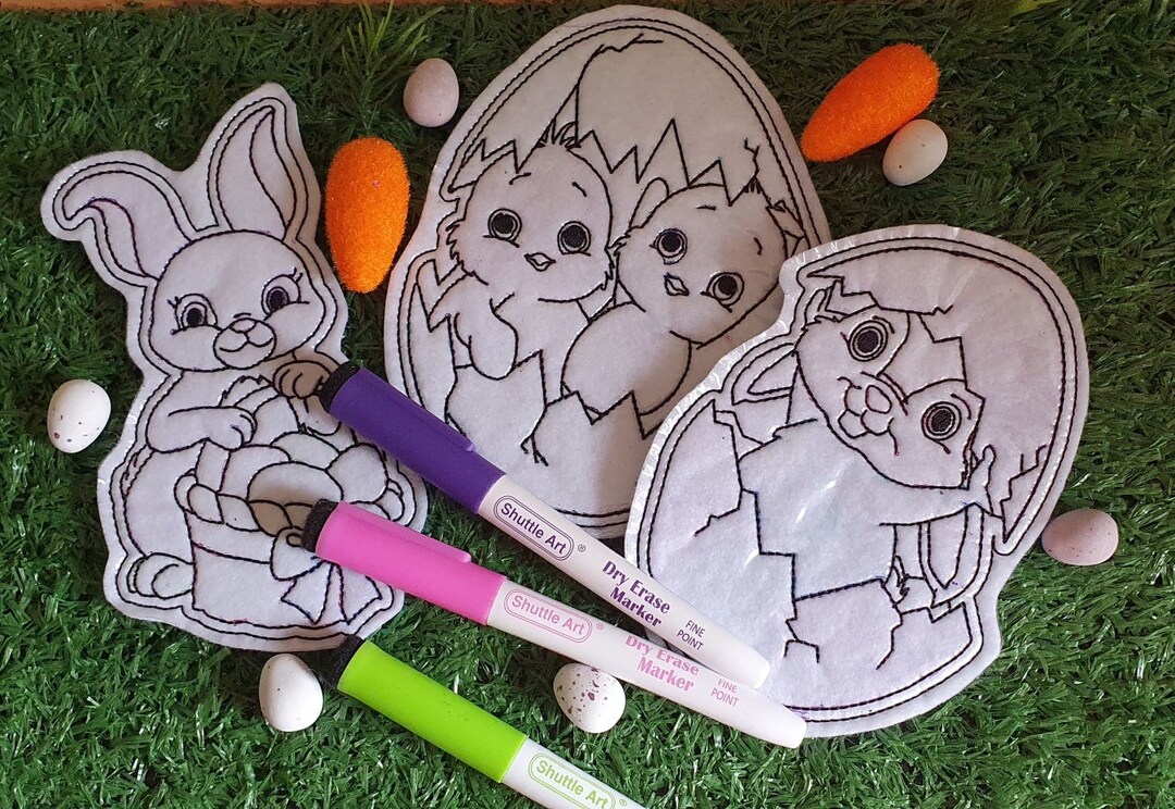 Easter Colouring Doll Machine Embroidery Design, Brother, Janome ...