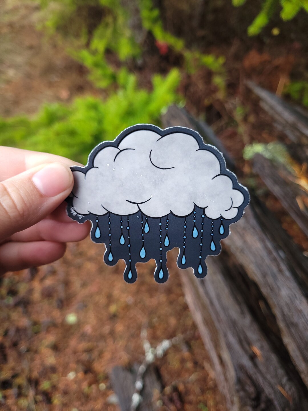 Rain Cloud Sticker - Etsy