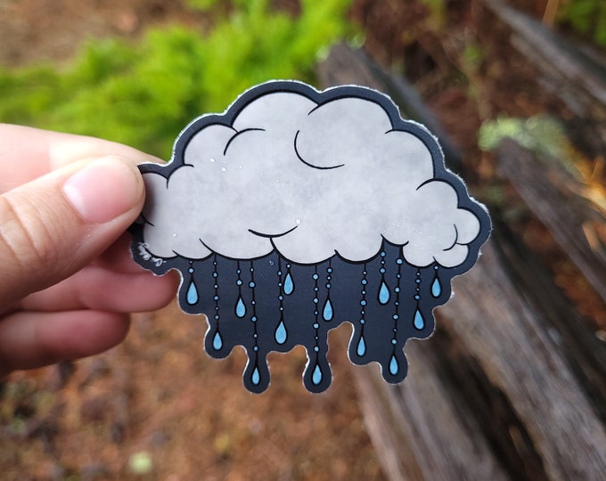 Rain Cloud Sticker - Etsy
