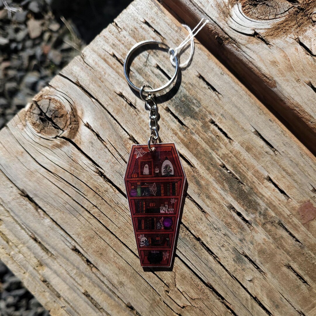 Coffin Bookshelf Keychain - Etsy