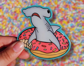 Hammeredhead Shark Matte Vinyl Sticker Water Resistant Hammerhead Shark ...