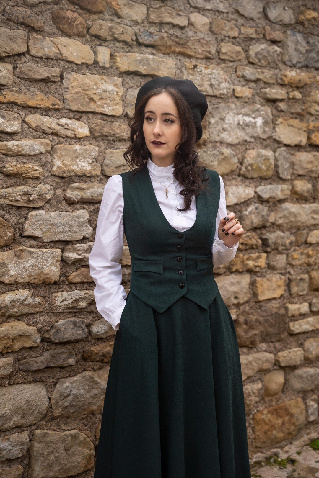 Veston Academia - Peaky Blinders Style Suit Vest - Fir Green, Classic ...