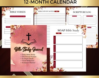Printable 2024 Calendar With Bible Verses - Etsy