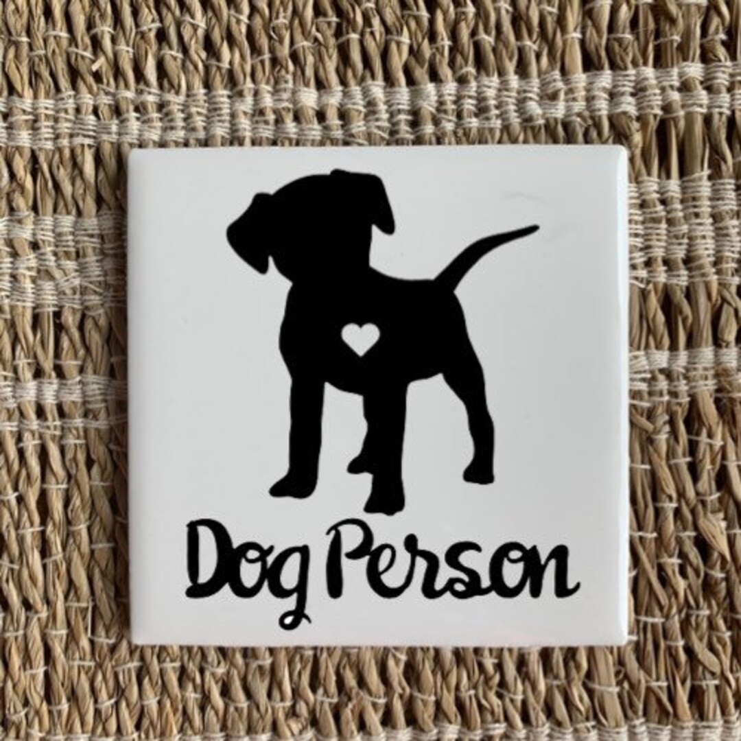 Dog Person Vinyl Decal, on Ceramic Tile or Decal Only, Many Colors, Dog ...