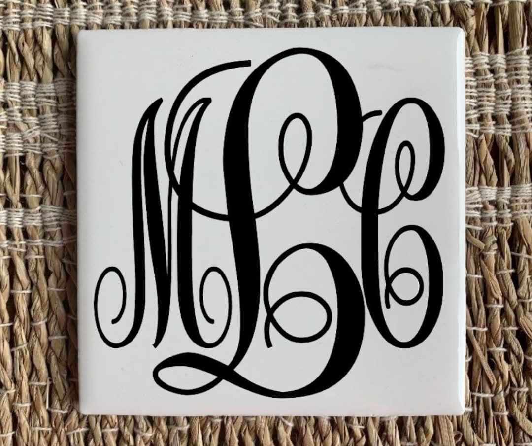 Monogram Coaster, Monogram Ceramic Tile, Letter Coaster, Personalized ...