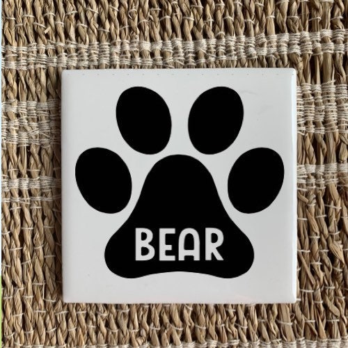 Paw Vinyl Decal, on Ceramic Tile or Decal Only, Many Colors, Bear Paw ...