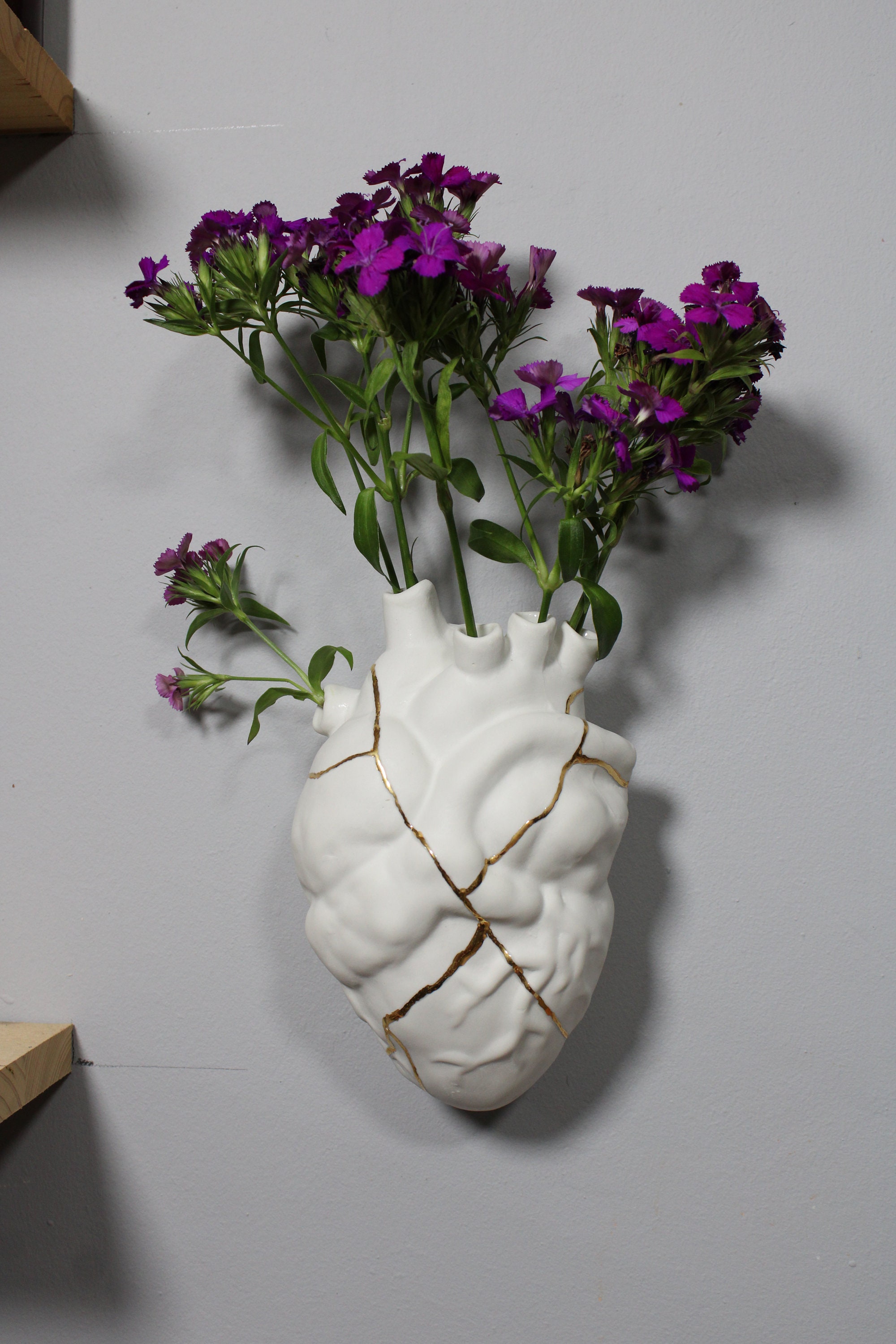 Kintsugi Heart Vase, Heart Wall Vase, Forgiveness Gifts, Broken Heart ...