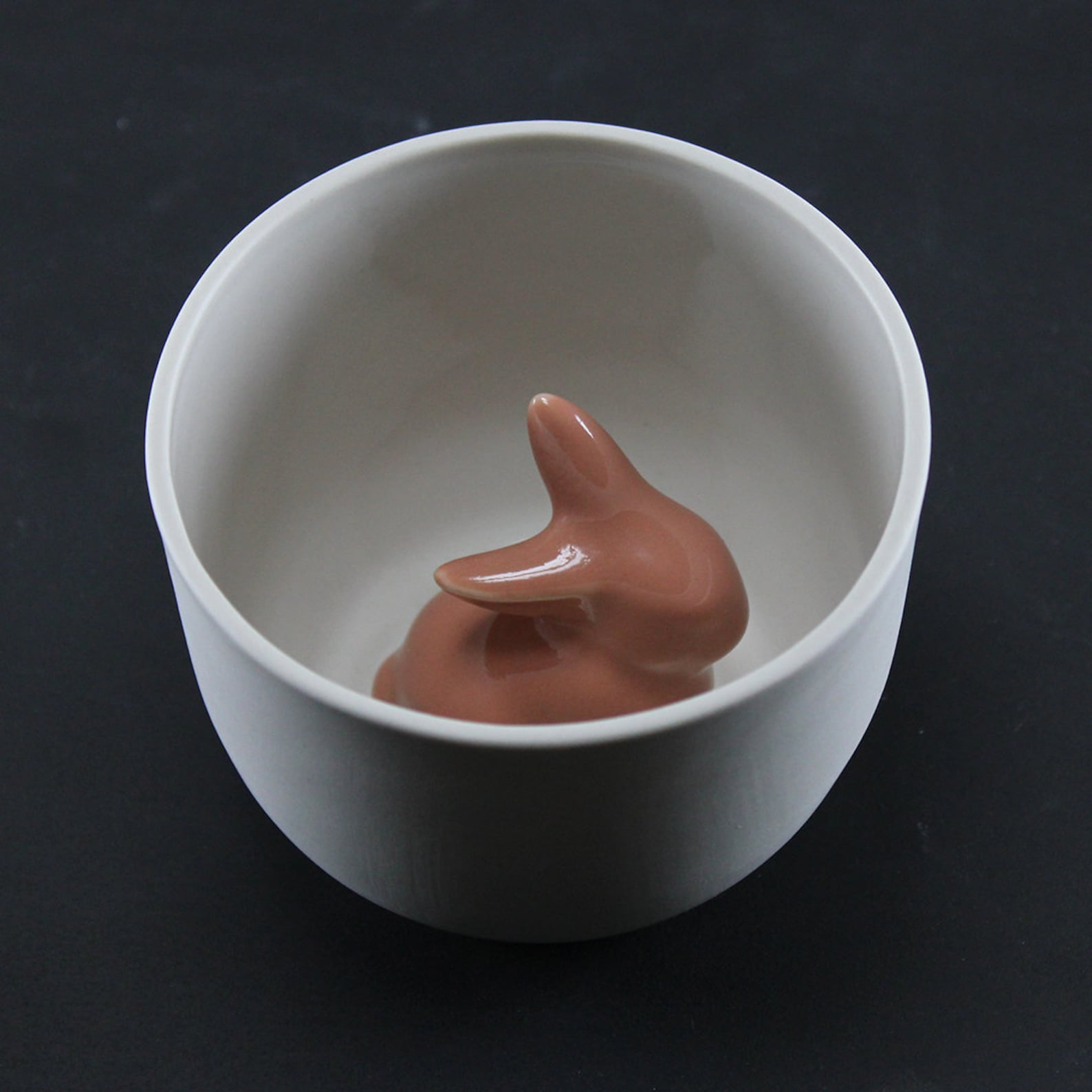 Hidden Animal Inside Surprise Bunny Mug, Handmade Porcelain Animal Mug ...