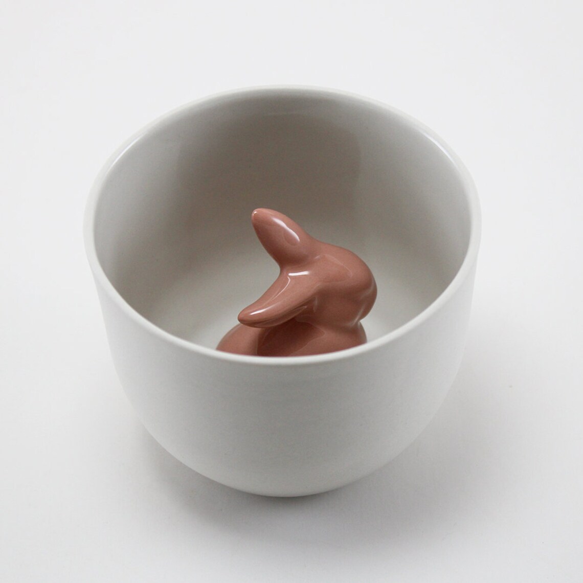Hidden Animal Inside Surprise Bunny Mug, Handmade Porcelain Animal Mug ...