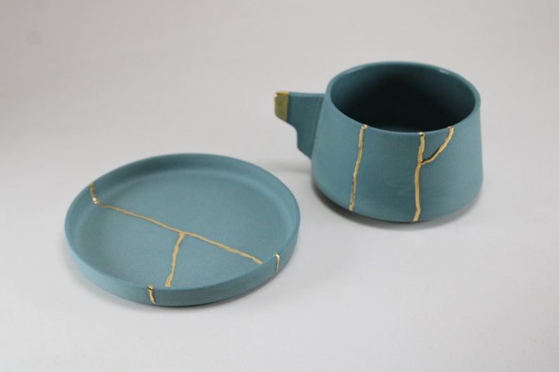 Kintsugi Gift Set, Kintsugi Cup, Kintsugi Wellness Cup, Matcha Tea ...