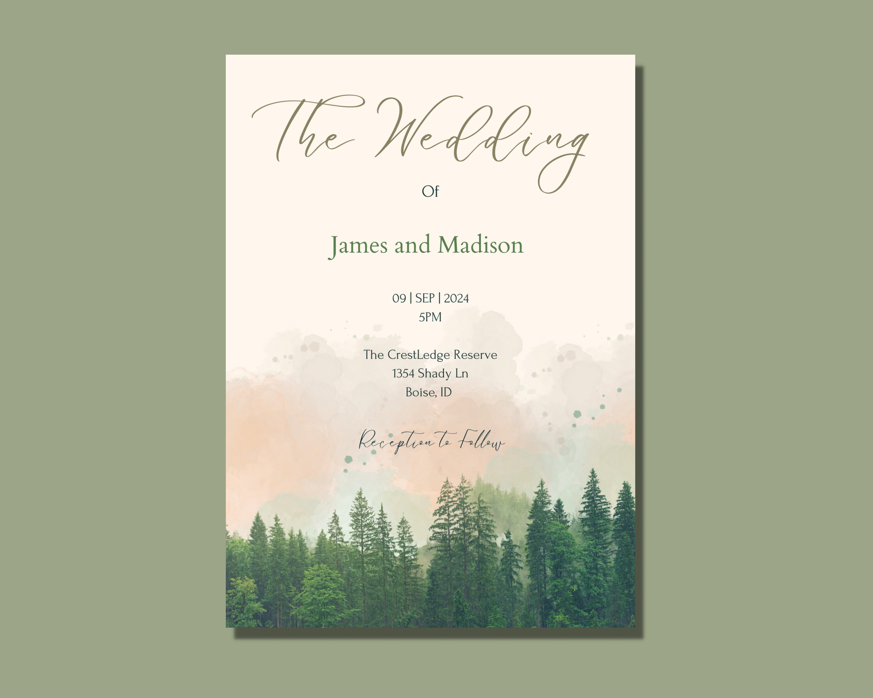 Forrest Wedding Invitation, Woodland Wedding Invitation, Fall Wedding ...