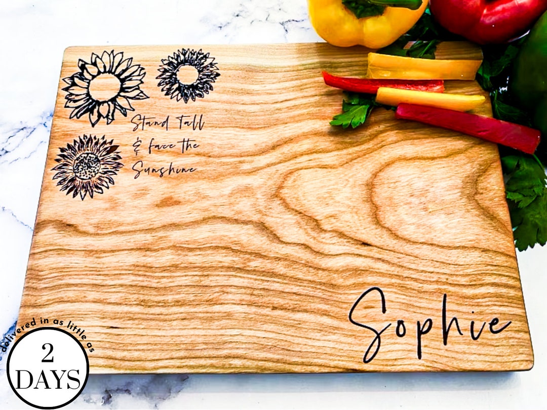 Sunflower Cutting Board Personalized Sunflower Gifts for Mom Sunflower ...
