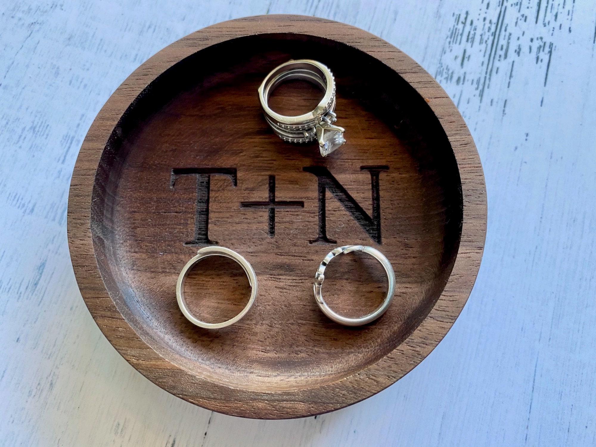 Personalized wood ring dish ring holder jewelry dish or | Etsy