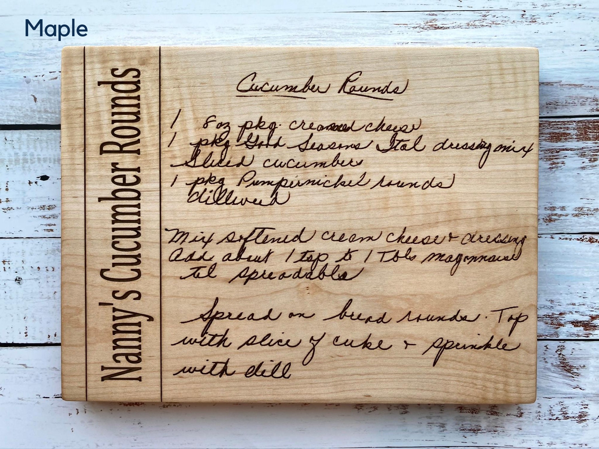 Personalized Recipe Cutting Board | Handwritten Recipe | Christmas Gift ...
