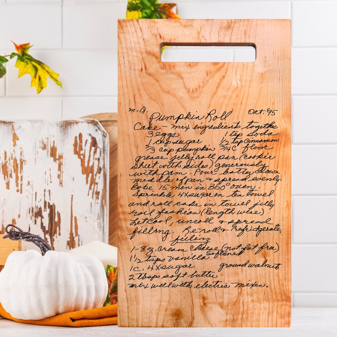 Personalized Recipe Cutting Board | Handwritten Recipe | Christmas Gift ...