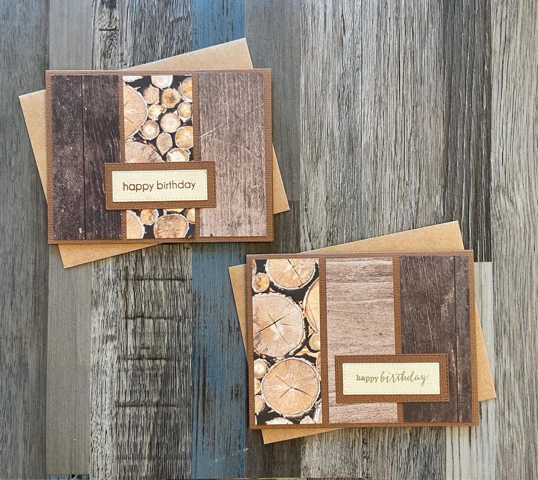 Rustic Birthday Card, Lumber and Woodgrain Patterns, Great for Dad ...