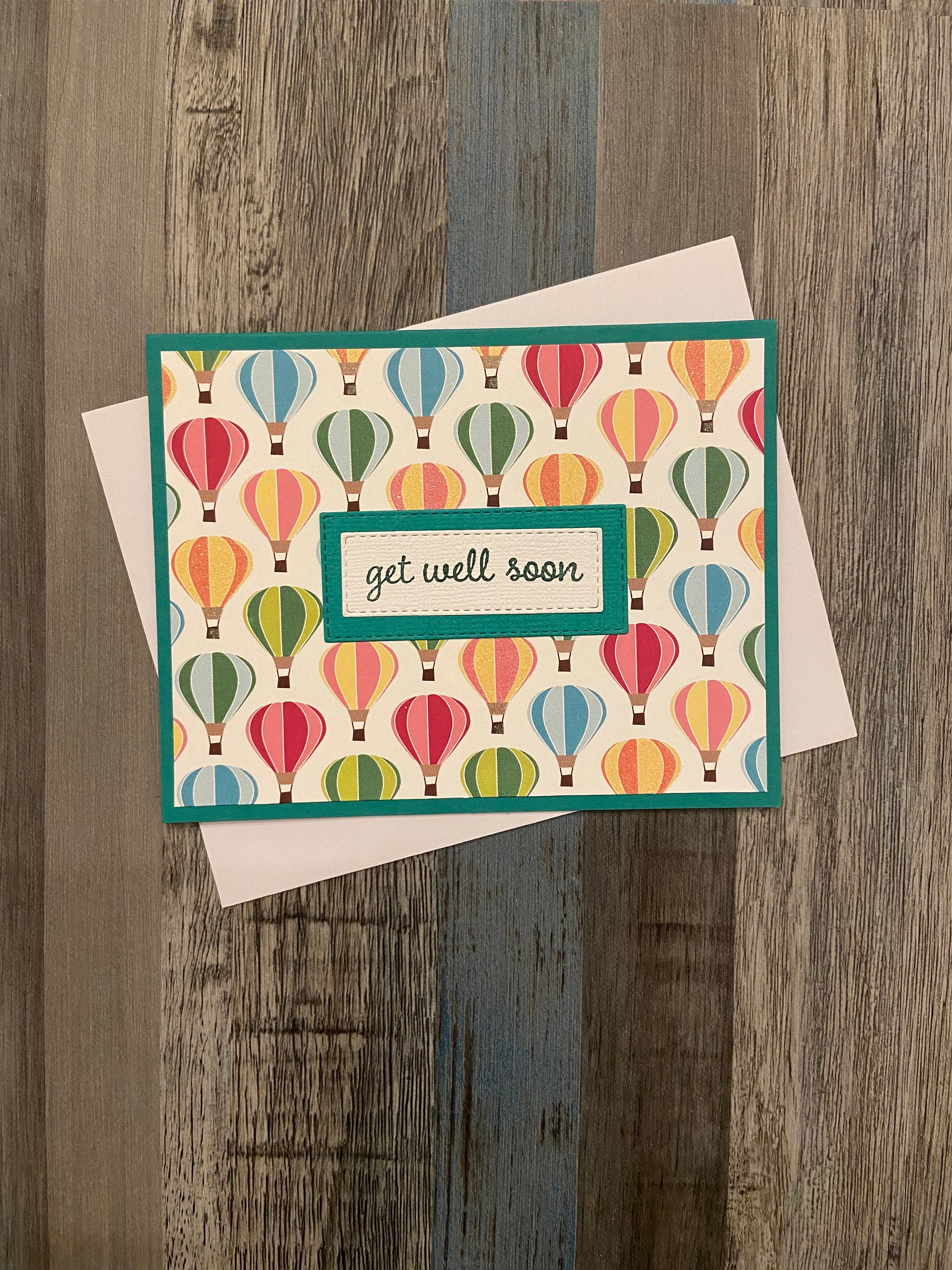 Sparkling Hot Air Balloon Note Card, Whimsical Stationery Set With ...