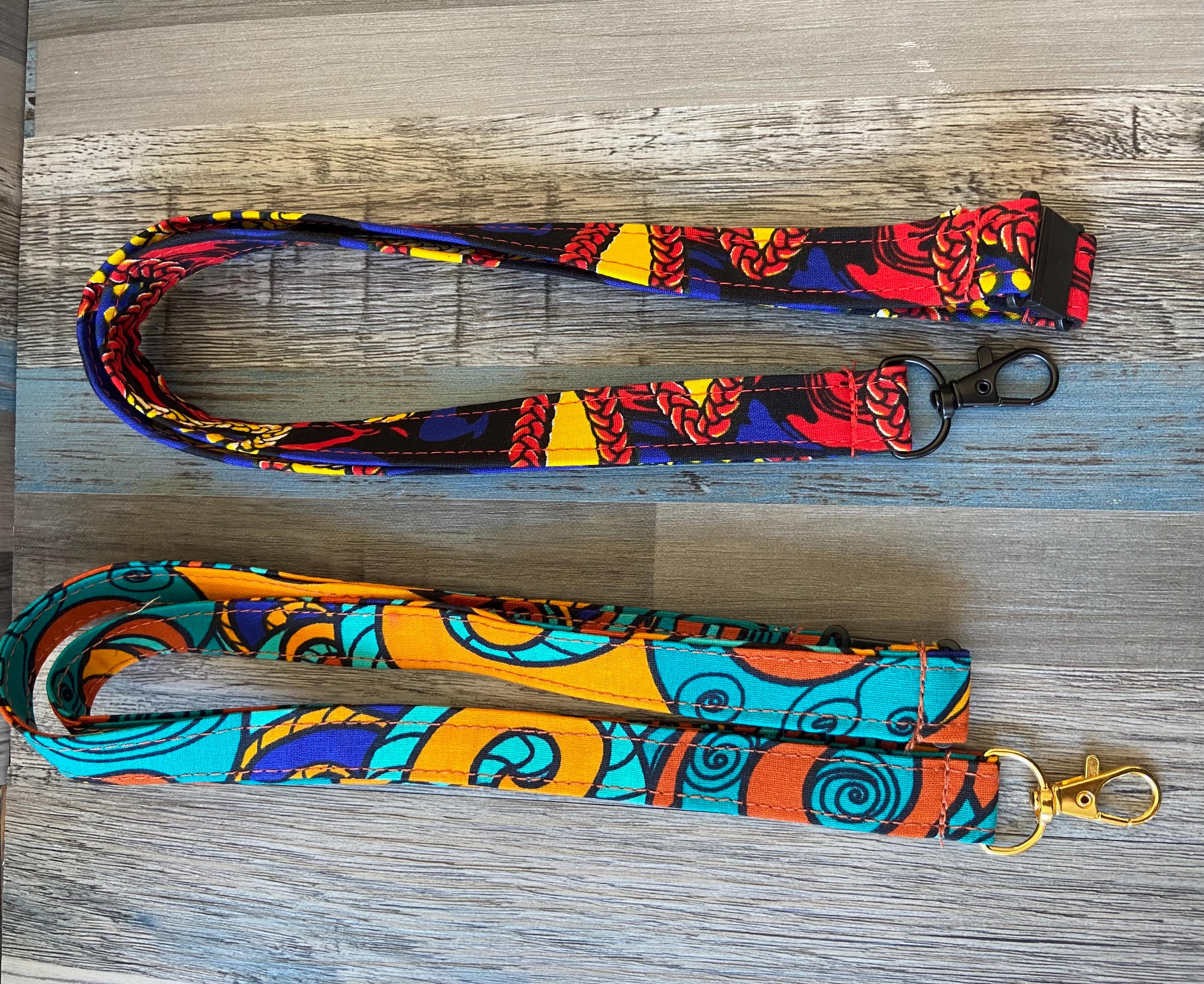 Ankara Fabric Lanyard: African Print Breakaway Clasp - Teacher Nurse ...