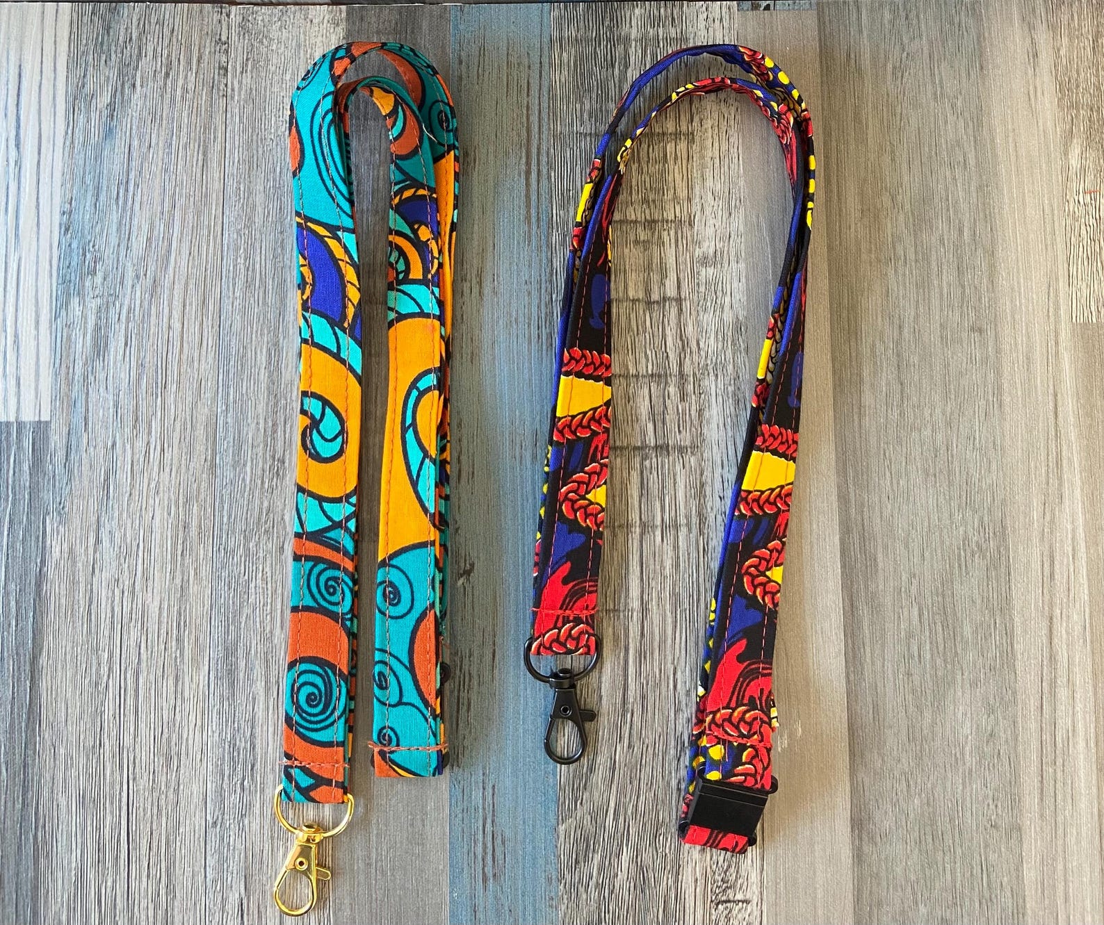 Ankara Fabric Lanyard: African Print Breakaway Clasp - Teacher Nurse ...