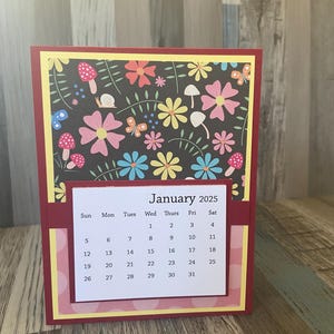 2025 Desktop Easel Calendar, Whimsical Bright Floral Design With ...