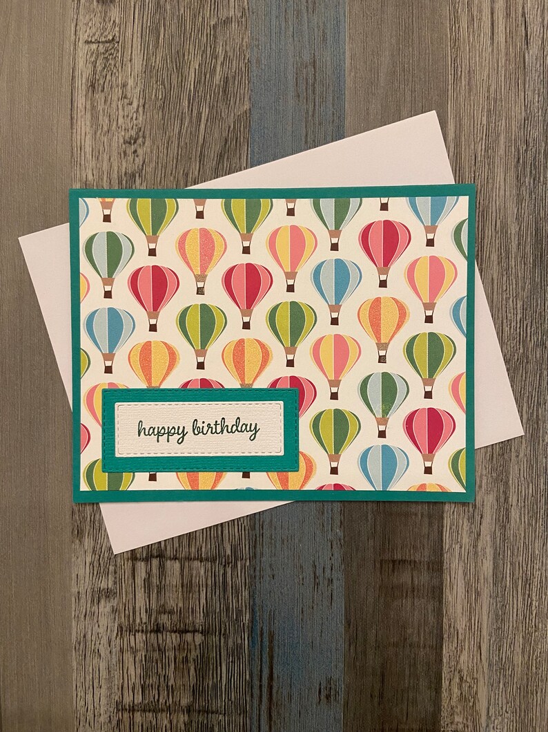 Sparkling Hot Air Balloon Note Card, Whimsical Stationery Set With ...