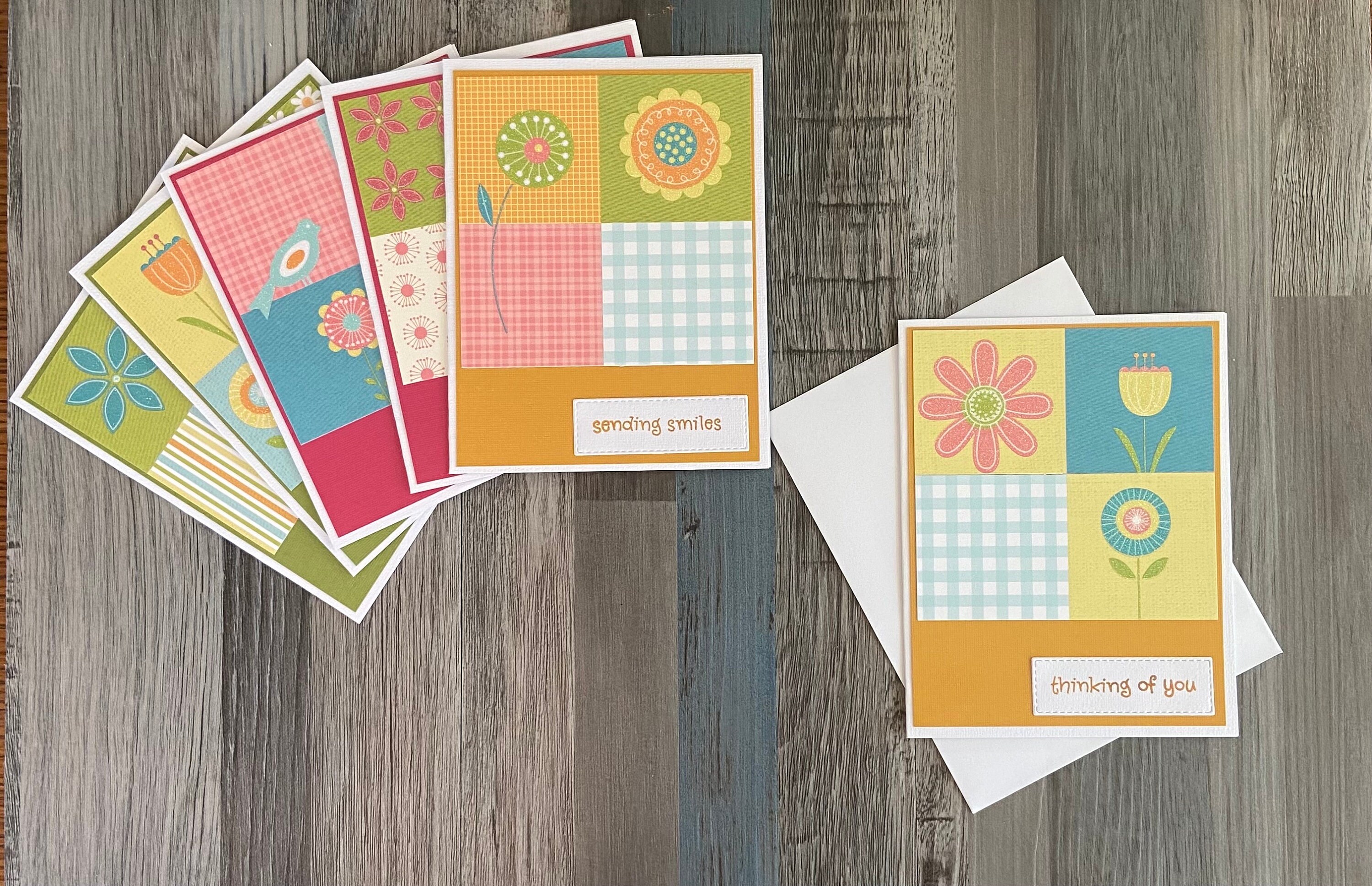 Vibrant & Glittery Floral Note Card to Say 'thanks', 'thinking of You ...