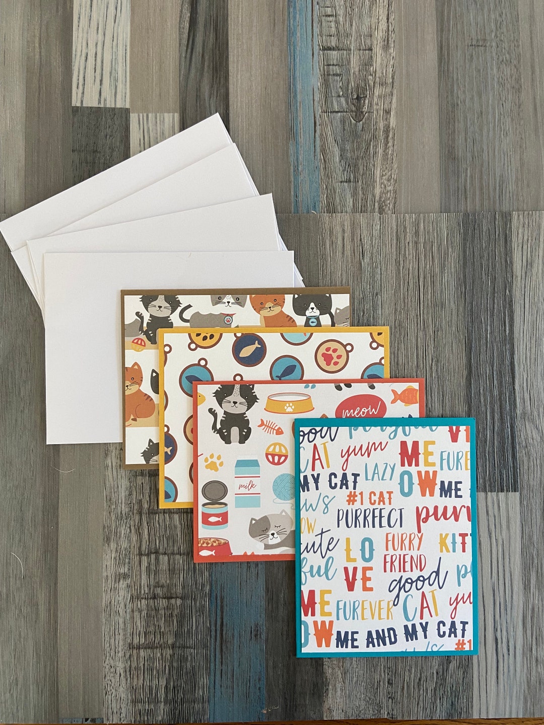 Feline Note Cards for Cat Lovers, Adorable Kitties With Their Favorite ...