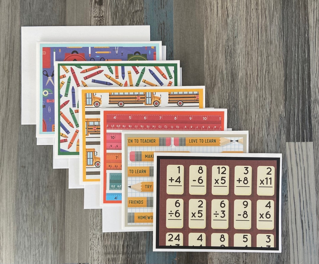Handmade Teacher Stationery Set, Colorful Classroom Note Cards (set of ...