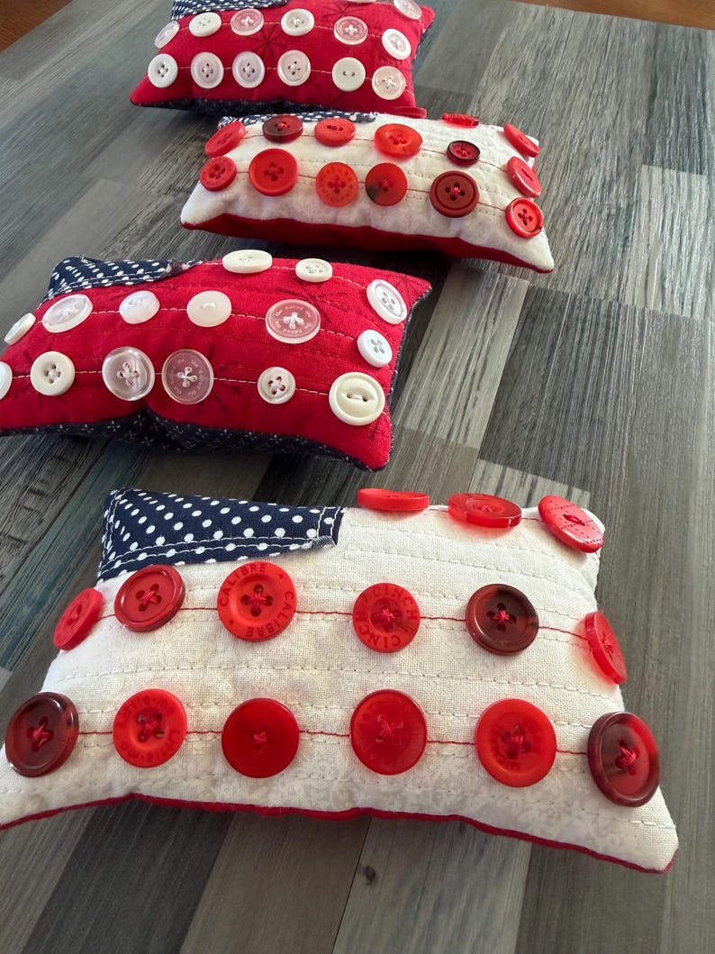 American Flag Mini Pillows, Holiday Decorations for Tiered Trays ...