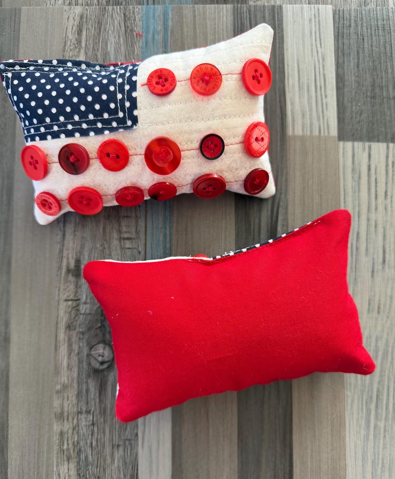 American Flag Mini Pillows, Holiday Decorations for Tiered Trays ...