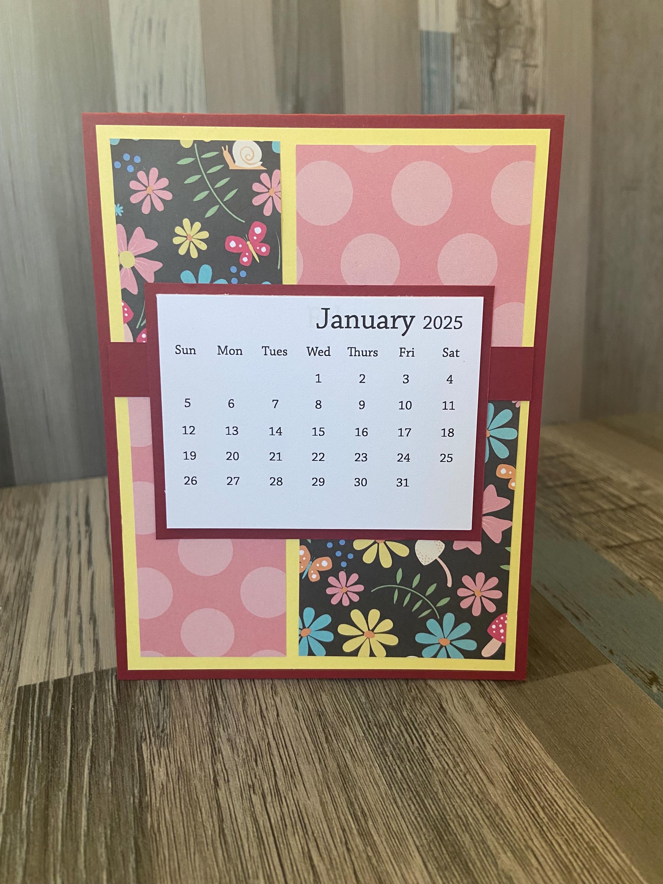 2025 Desktop Easel Calendar, Whimsical Bright Floral Design With ...
