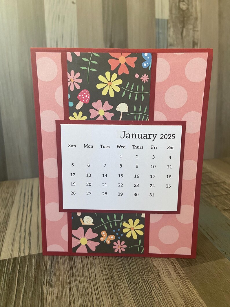 2025 Desktop Easel Calendar, Whimsical Bright Floral Design With ...