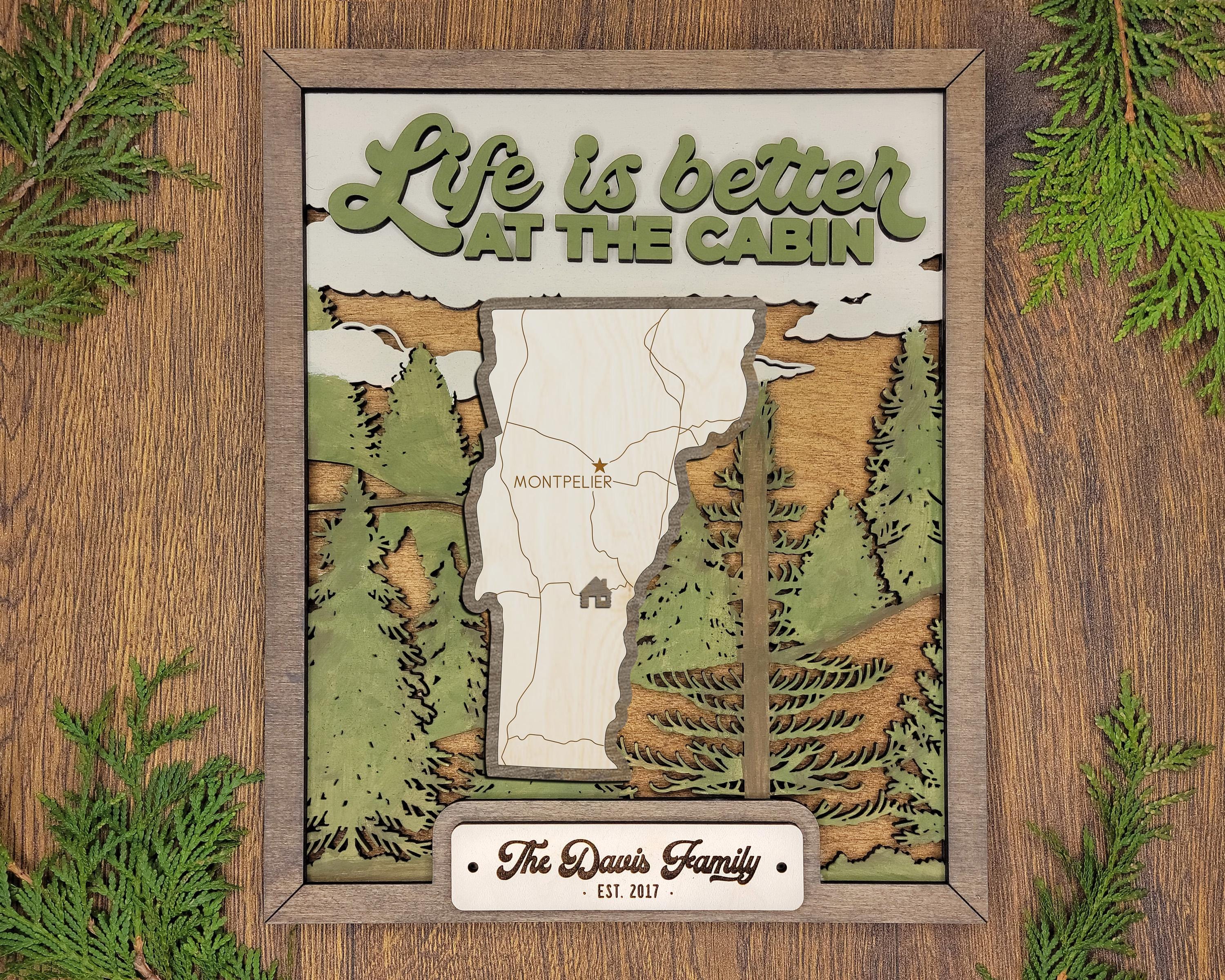 Personalized Vermont Map State Sign With Lots of Options! - Etsy