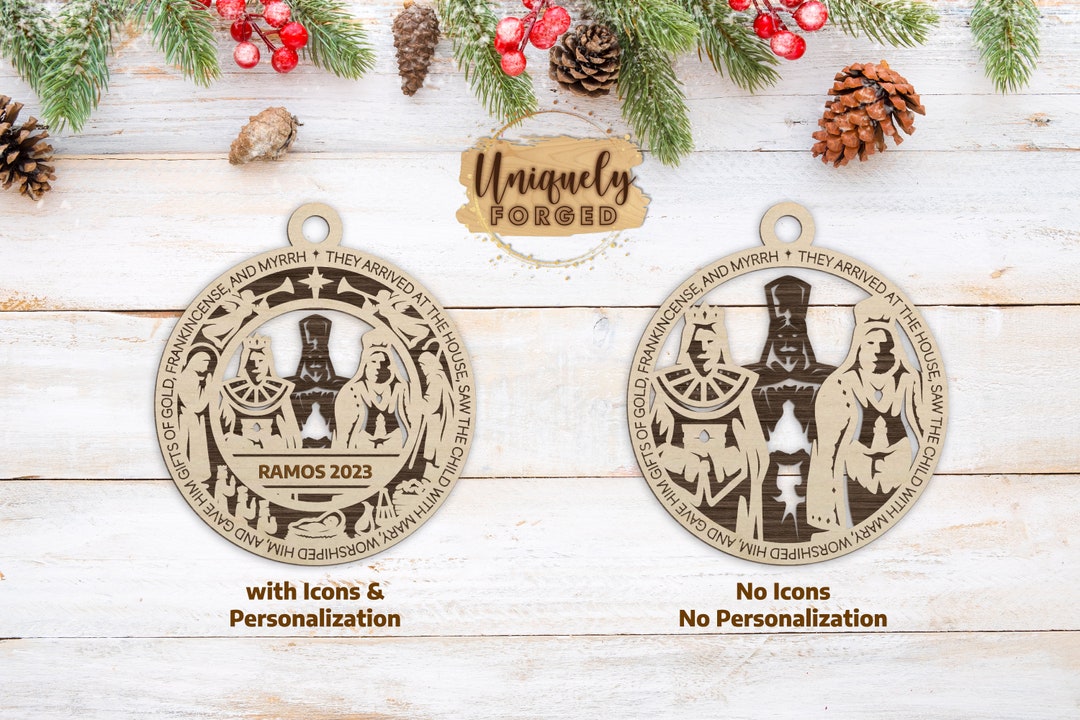 Personalized Nativity Ornament #6: Gold, Frankincense and Myrrh ...