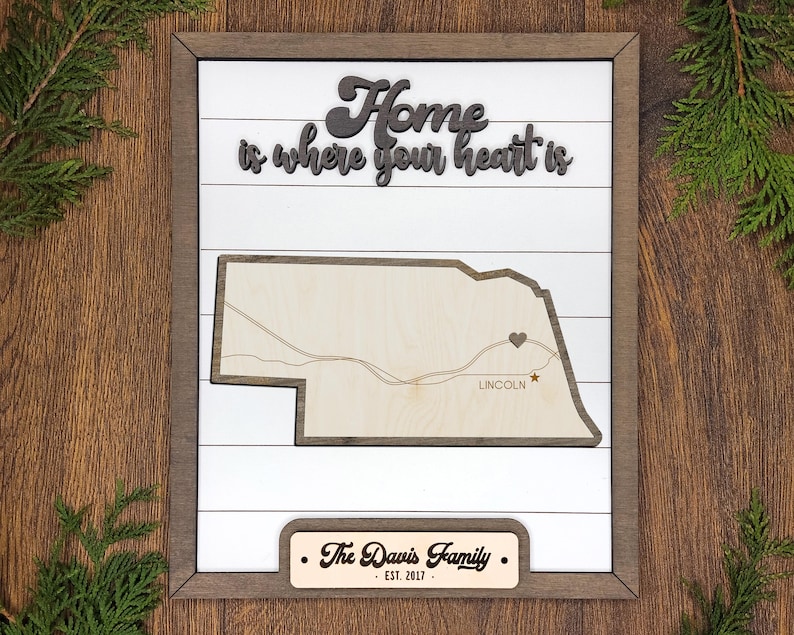 Personalized Nebraska Map State Sign With Lots of Options! - Etsy
