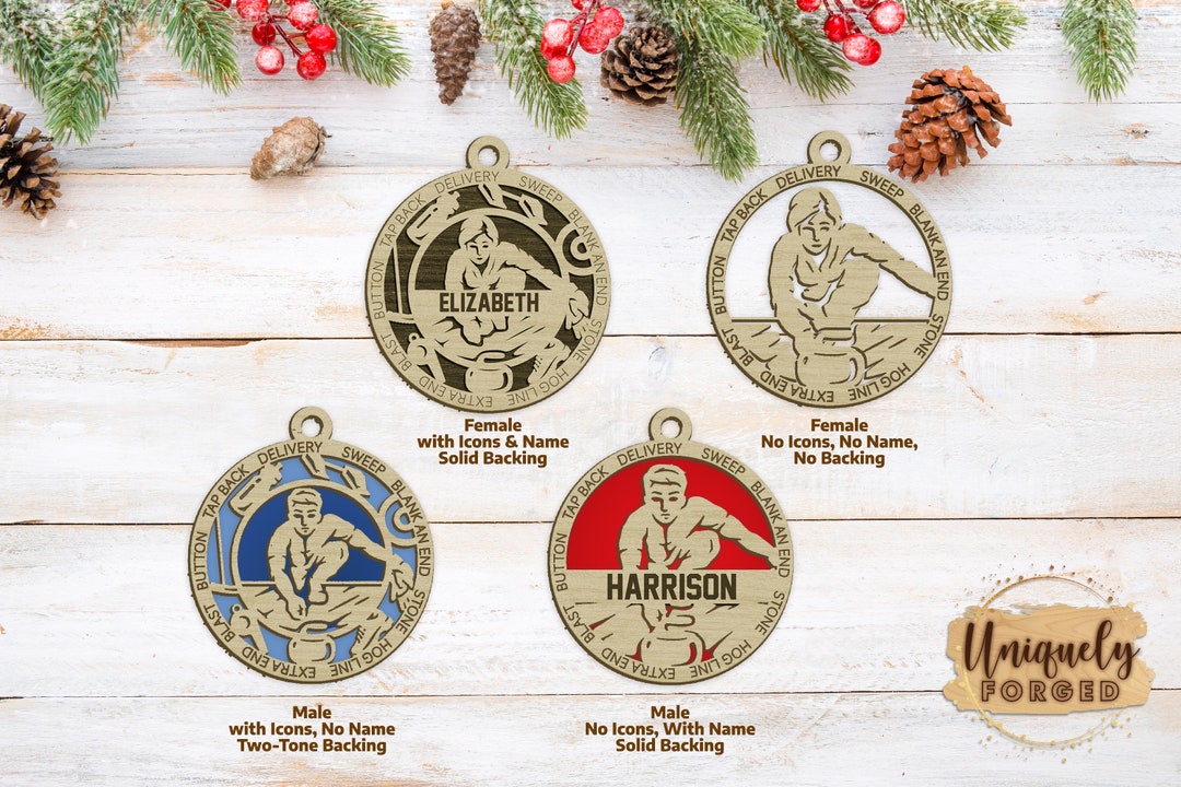 Personalized Male or Female Curling Ornament - Sports Ornament ...