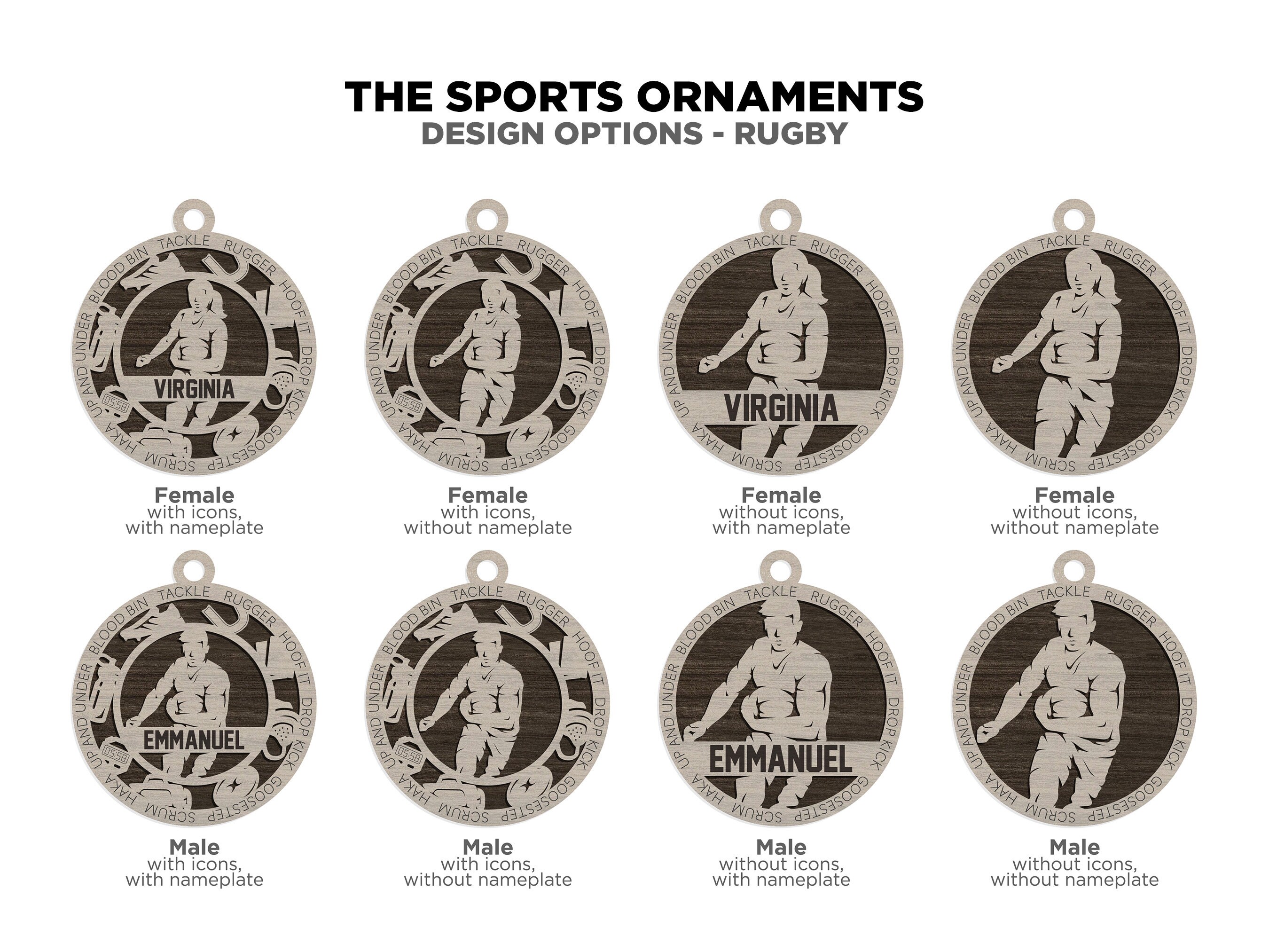Personalized Male or Female Rugby Player Ornament - Sports Ornament ...
