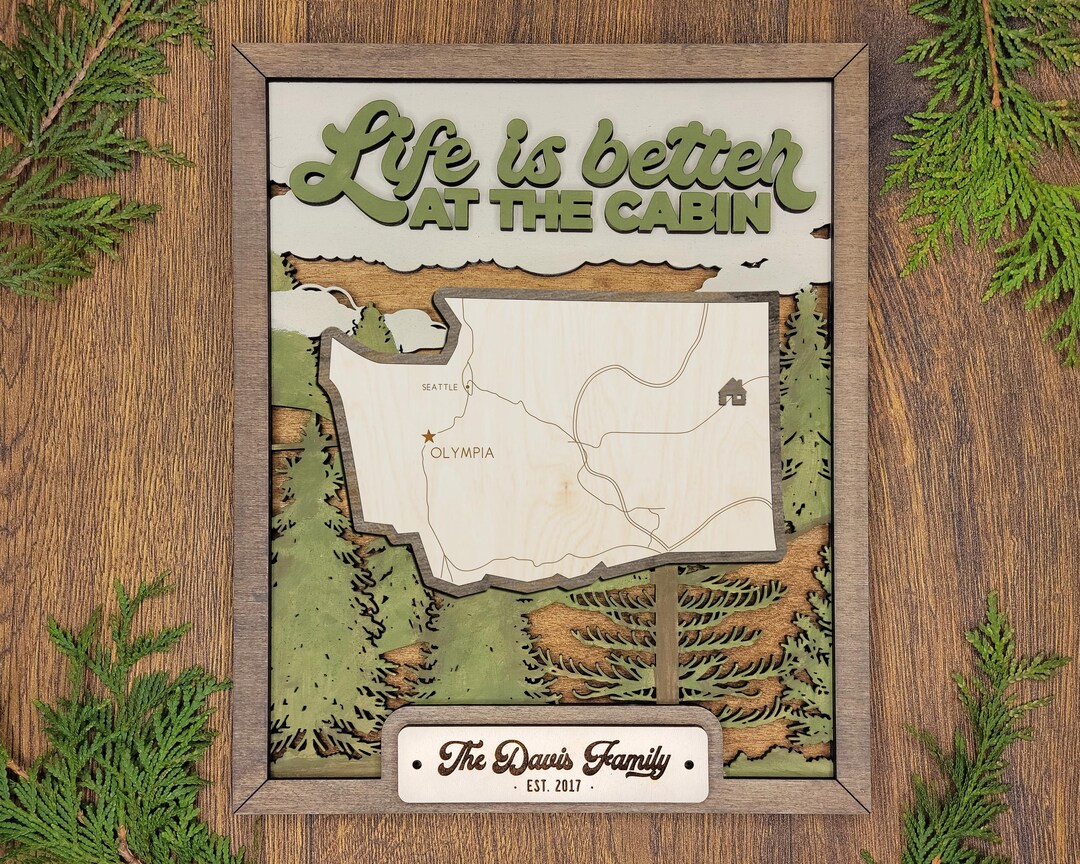 Personalized Washington Map State Sign With Lots of Options! - Etsy